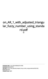 Stock market forecasting model based on AR(1) with adjusted triangular fuzzy number using ...